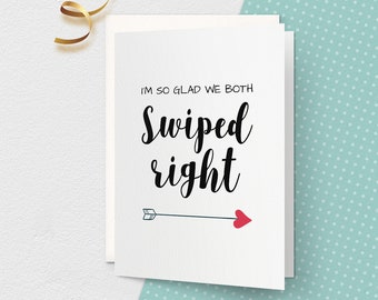 Swiped Right Card | Etsy
