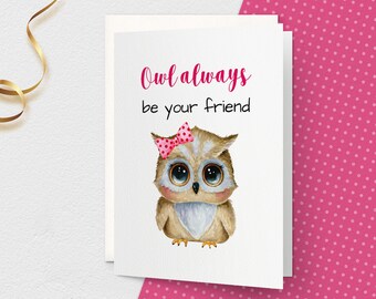 Owl Valentine Card | Etsy