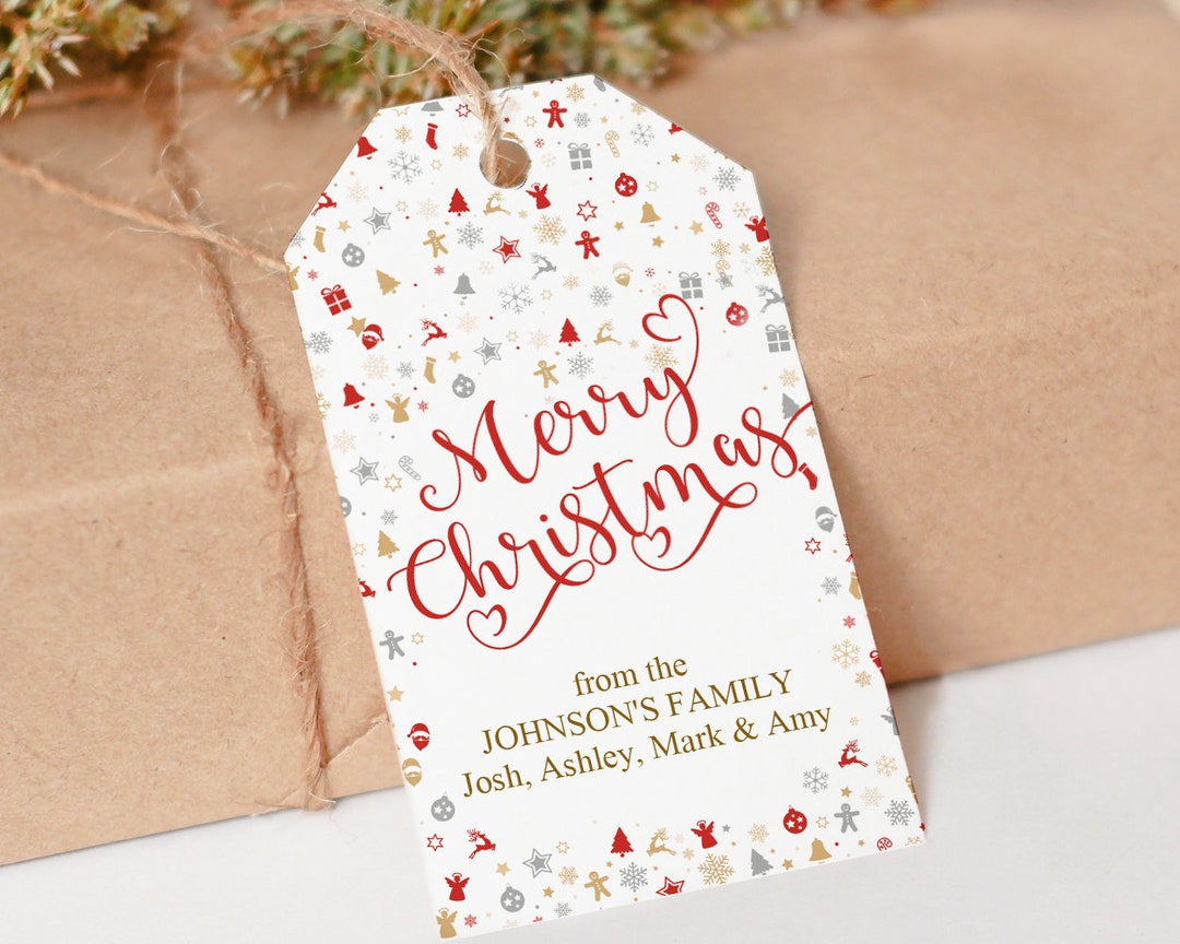 Editable Christmas Gift Tags, Merry Christmas Tags, Printable Christmas ...