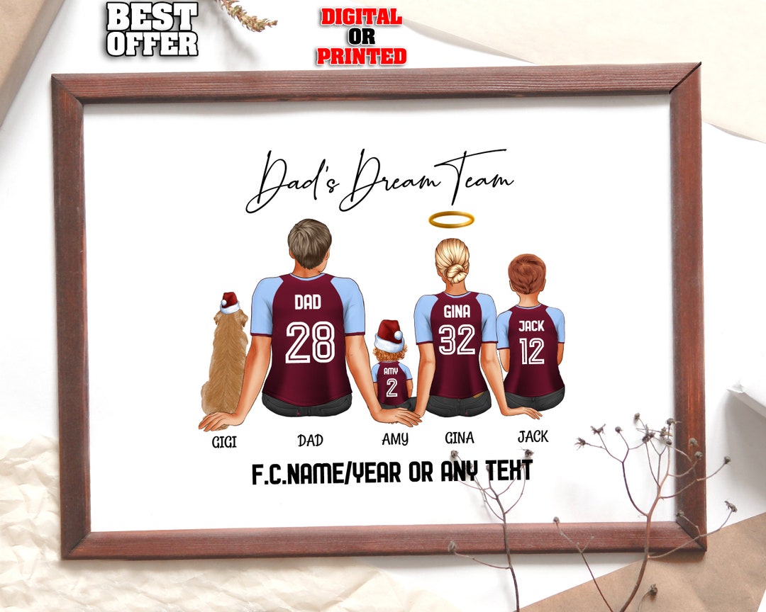 Personalized Family Soccer Shirt Wall Art, Unique Christmas and Fathers ...