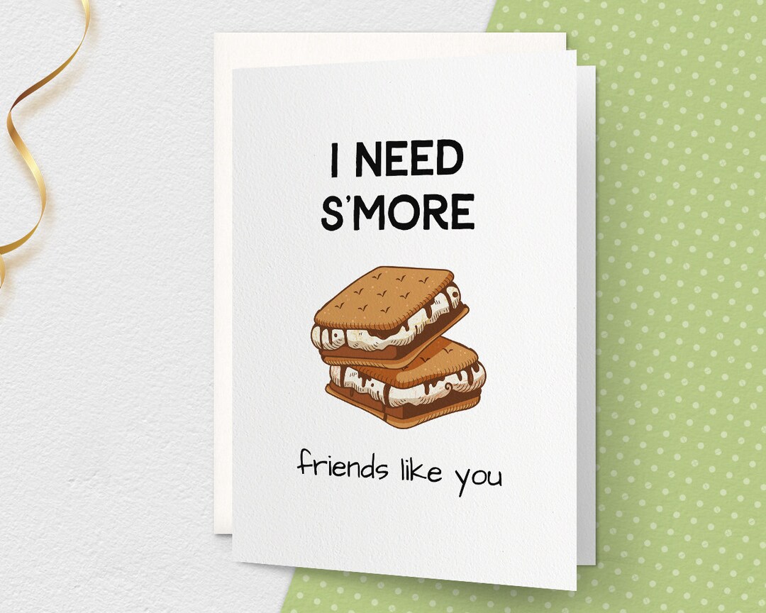 S'more Friends Valentine Card, Best Friend Card, Card for Friends, Cute ...