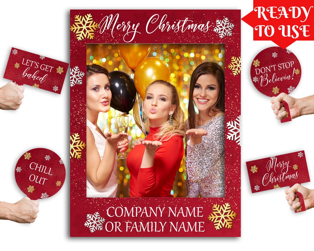 Personalized Company Selfie Frame for Christmas, Custom Name Selfie ...