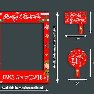 Merry Christmas Photo Booth Frame, Christmas Selfie Frame, Take an ...