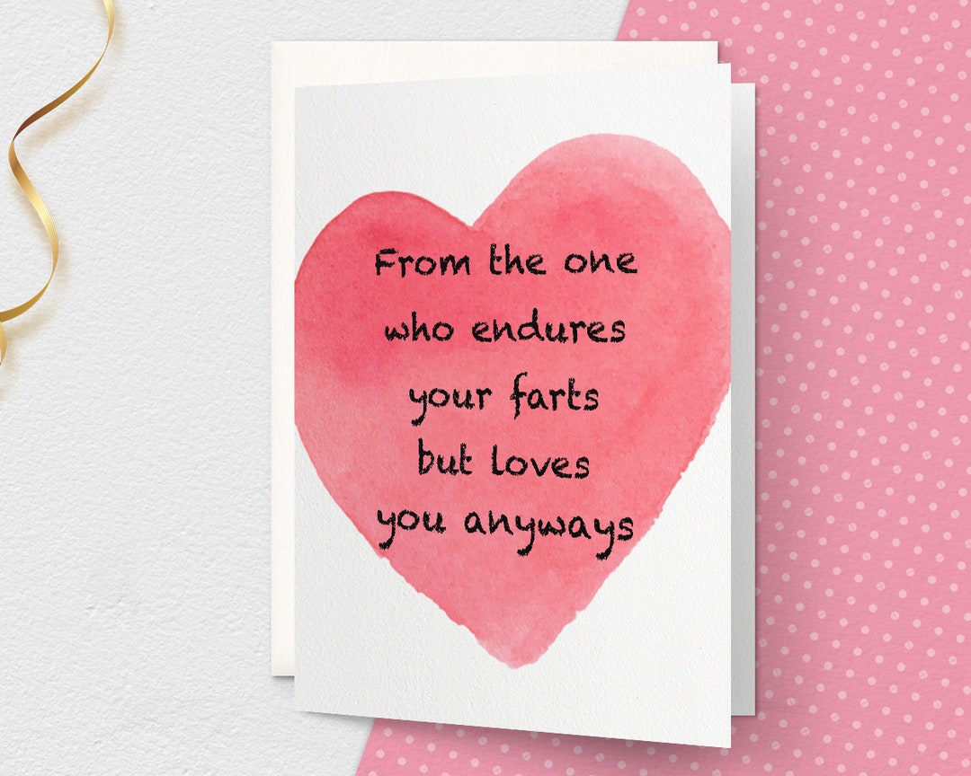 Funny Farts Card, Endures Farts Love Card, Valentine's Day Card ...