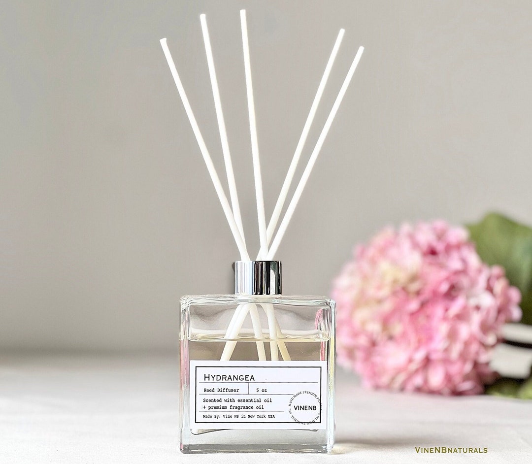 Hydrangea Reed Diffuser All Natural Flameless Room Fragrance-eco ...