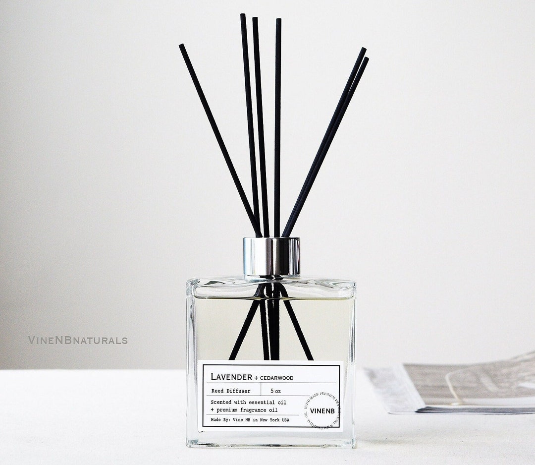 Lavender Cedarwood Reed Diffuser, Eco-friendly Fiber Sticks, 5oz - Etsy