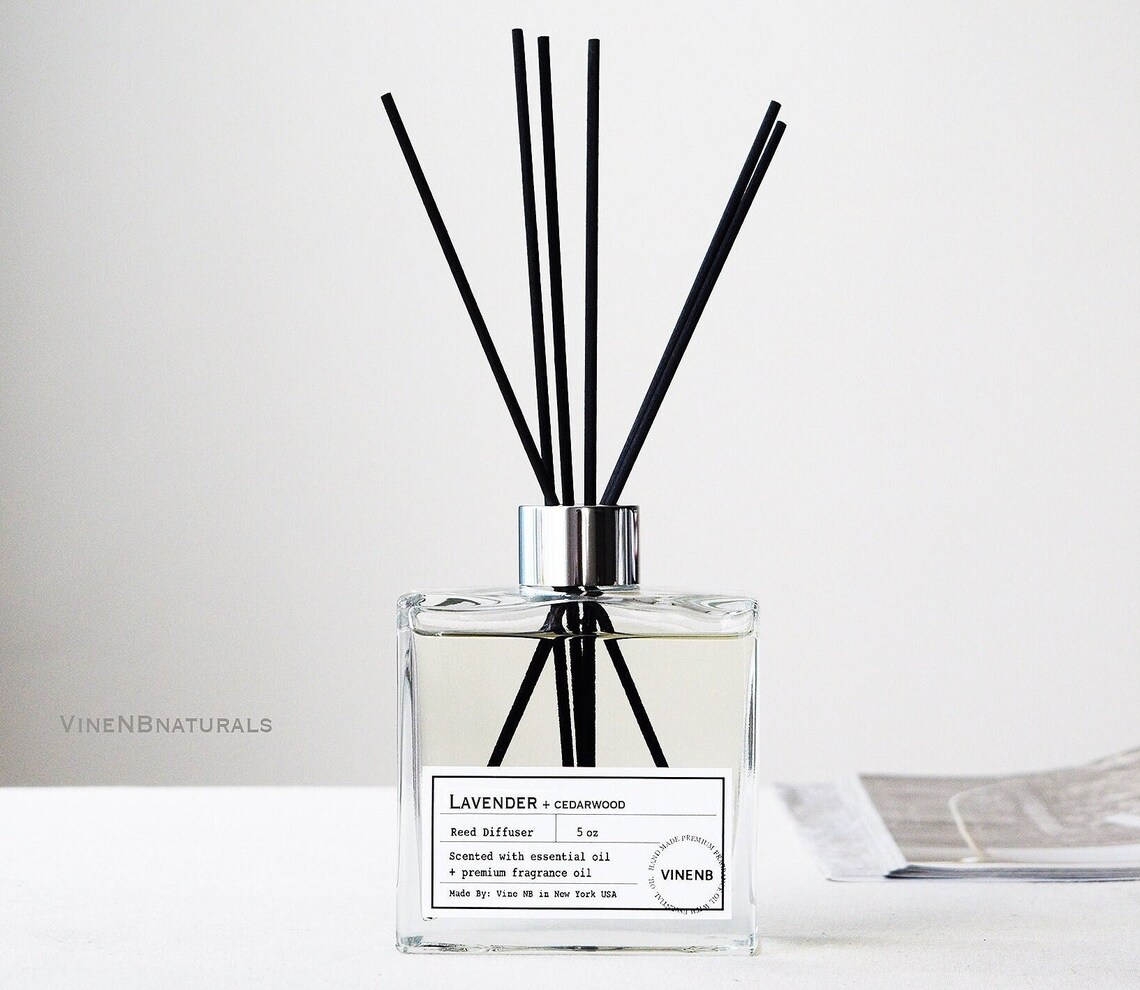 Lavender Cedarwood Reed Diffuser, Eco-friendly Fiber Sticks, 5oz - Etsy