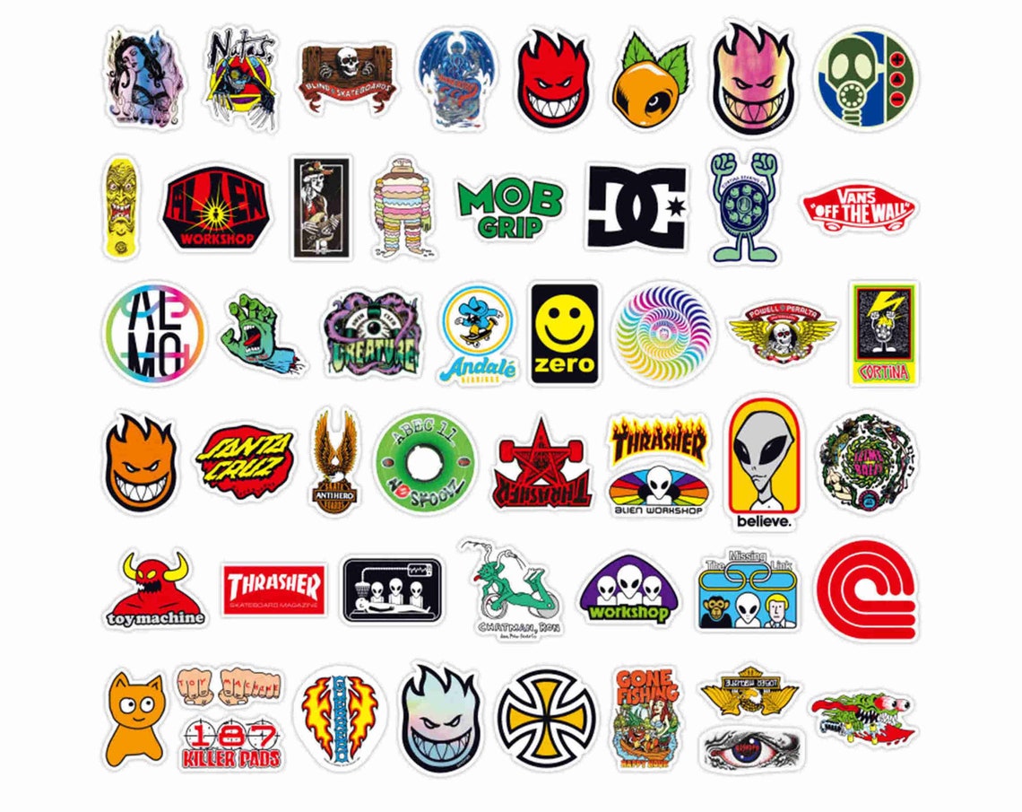 50 PCS Brand Logo Personality Stickers Pack Can Be | Etsy