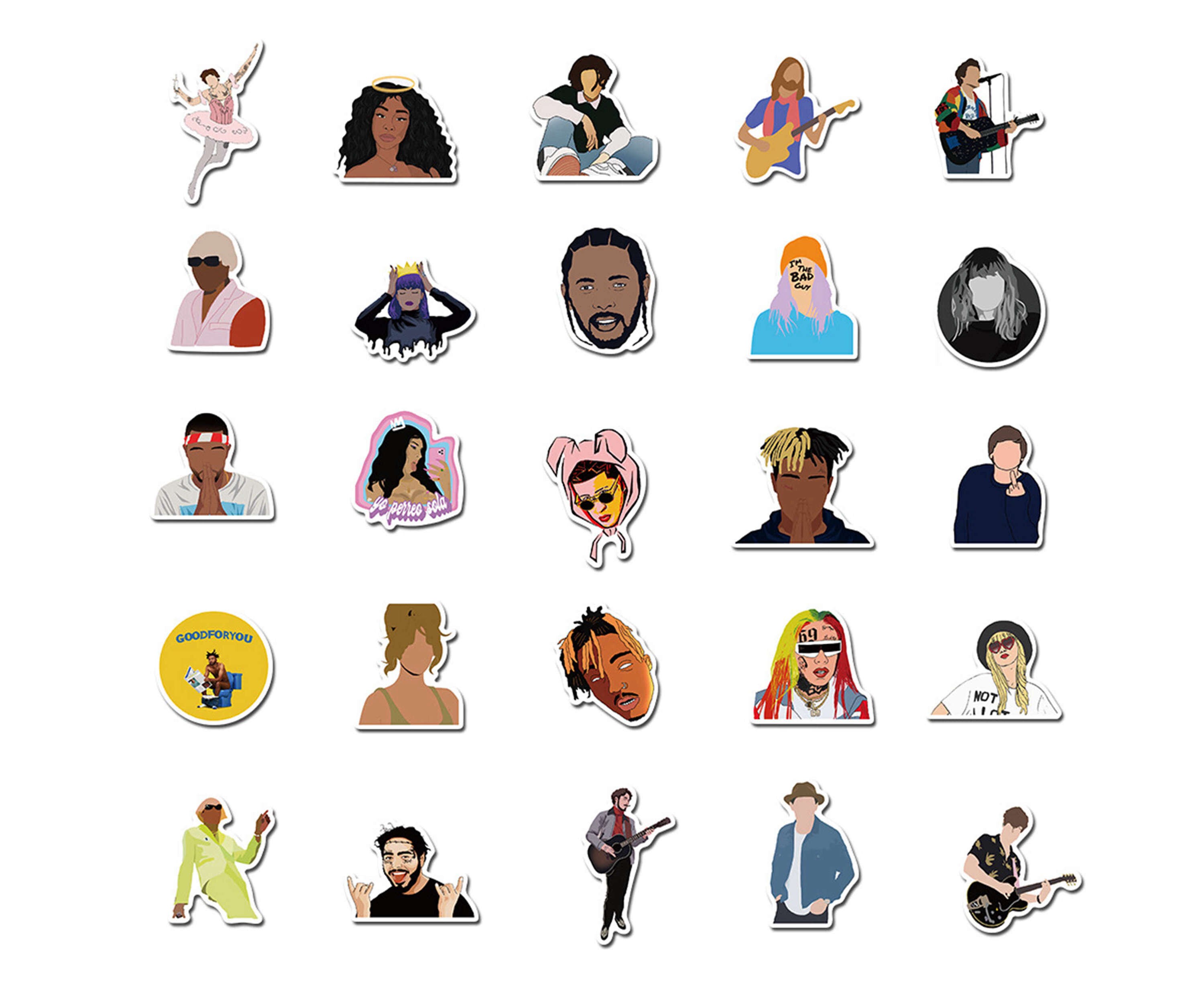 100 PCS Funny Singer Group Doodle Stickers Pack Can Be | Etsy