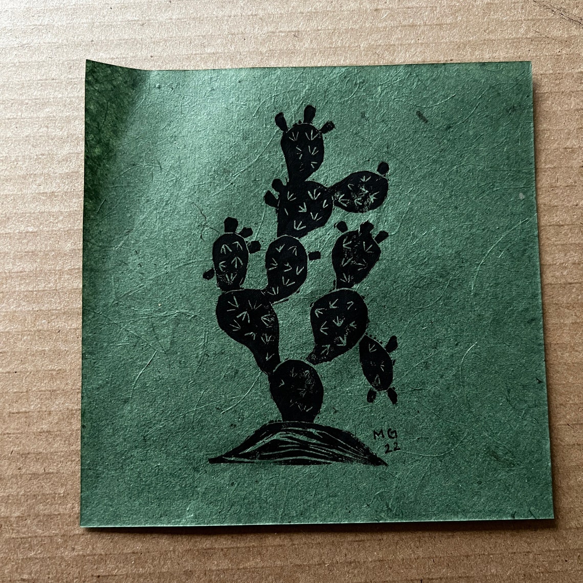 Nopalito 6x6 Original Linocut Print Latina Art - Etsy