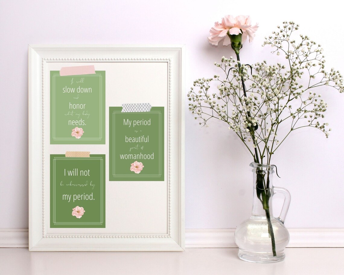 Period Empowerment Affirmation Cards - Etsy