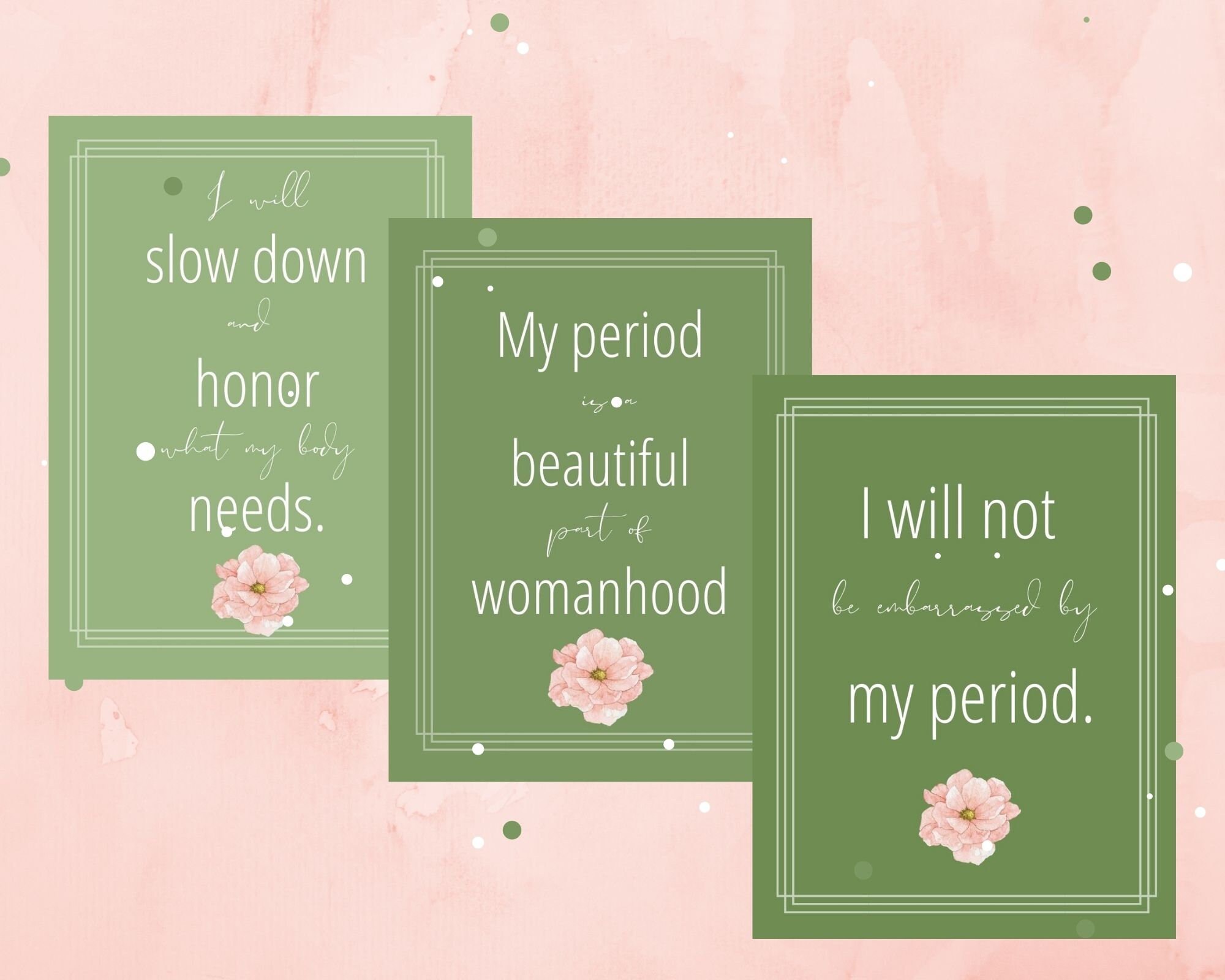 Period Empowerment Affirmation Cards - Etsy