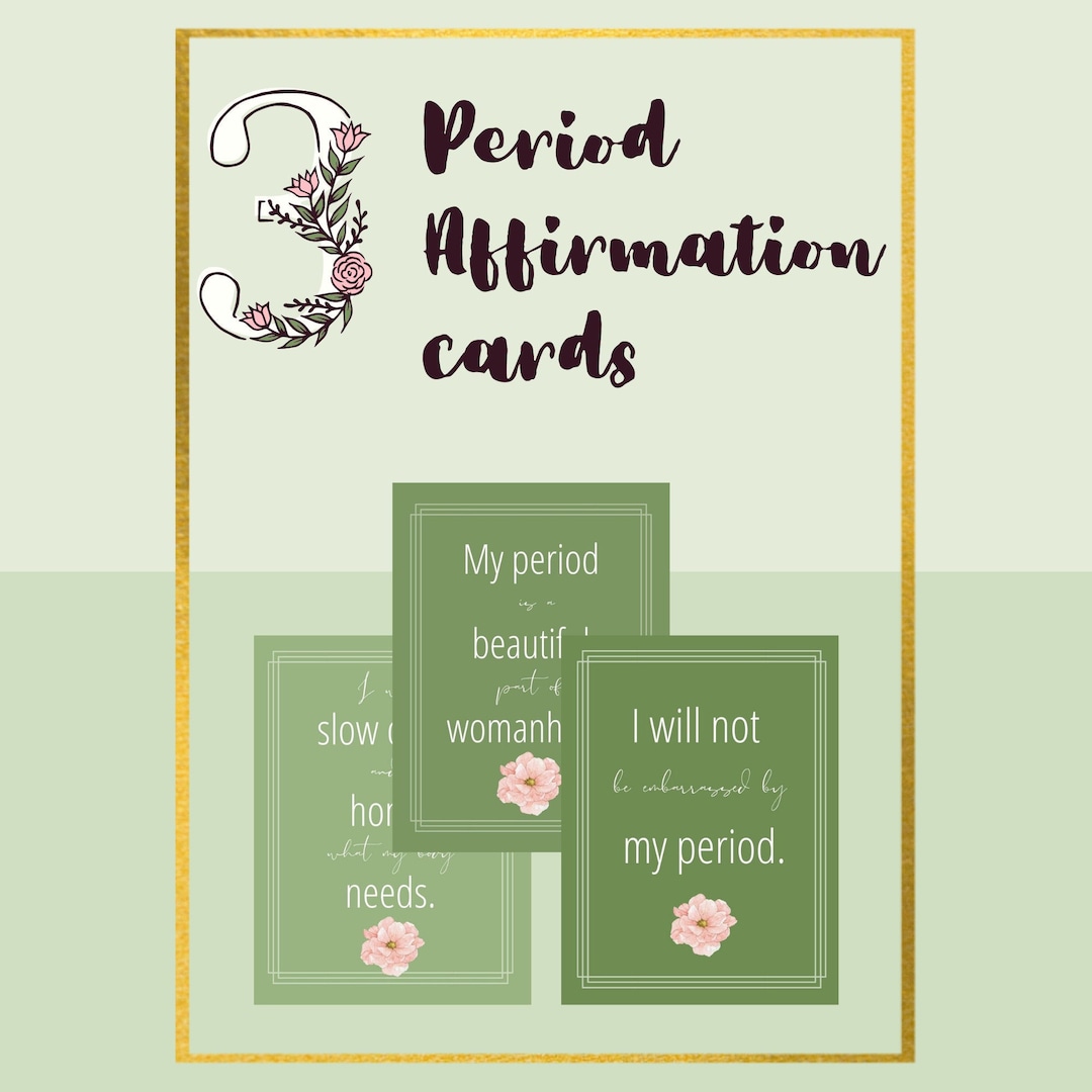 Period Empowerment Affirmation Cards - Etsy