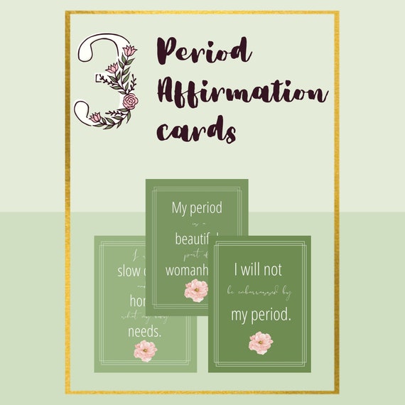 Period Empowerment Affirmation Cards | Etsy