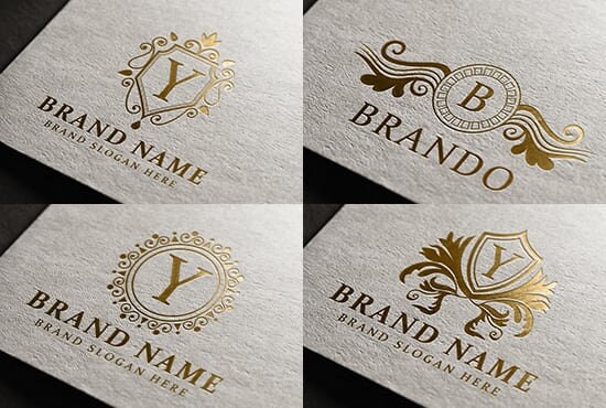 Golden Logo Design and Website Logo. | Etsy