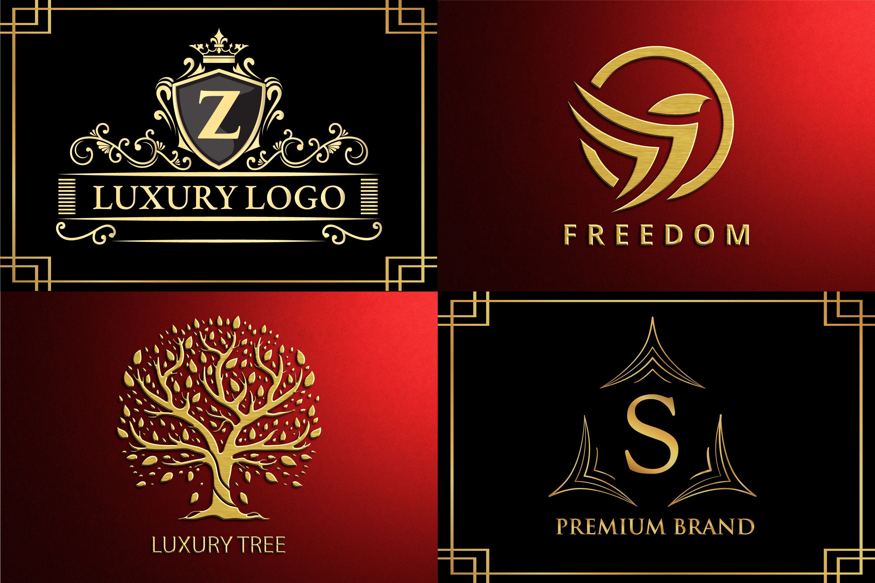 Golden Logo Design and Website Logo. | Etsy