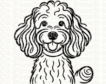 Cockapoo Svg Vector Art Portrait, Cockapoodle Clipart Cuttable ...