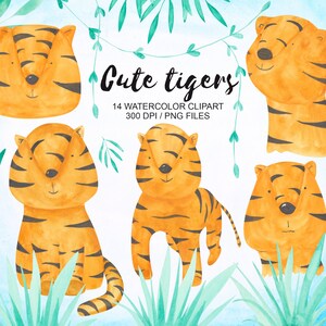 Tiger Png Watercolor Tiger Clipart Instant Download Cute - Etsy