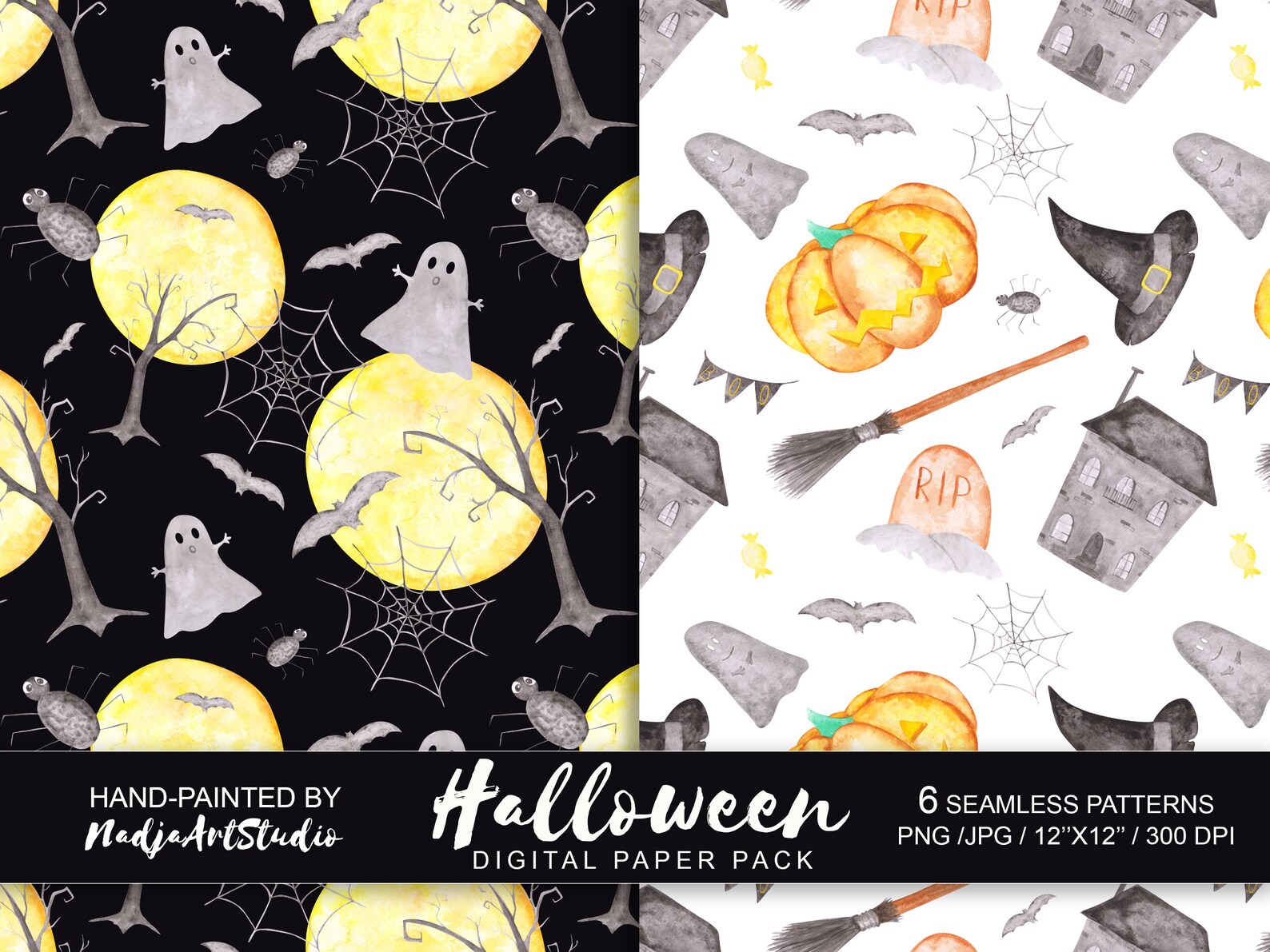 Halloween Digital Paper Pack Pumpkin Digital Paper Witchy - Etsy