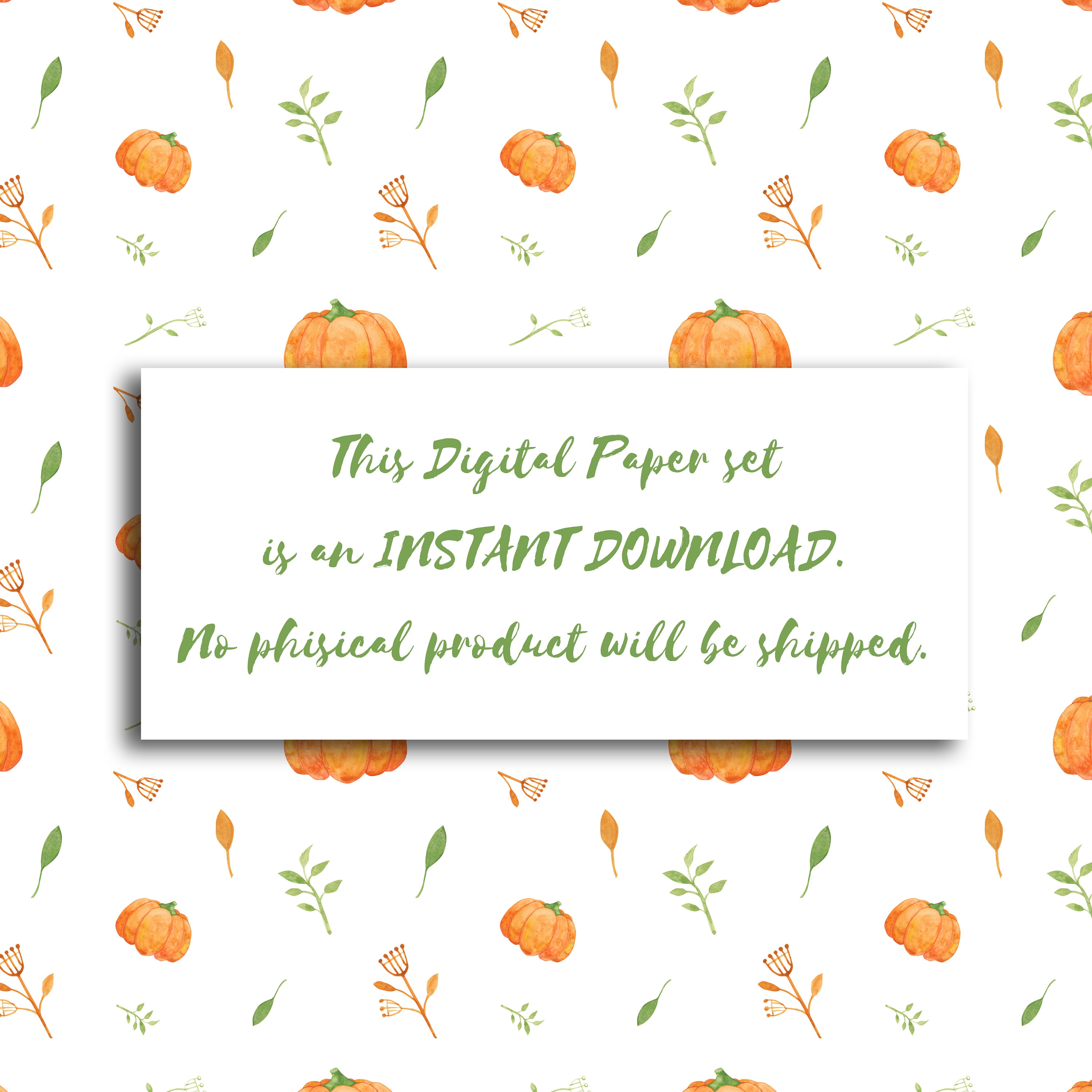Halloween Digital Paper Pack Watercolor Pumpkin Instant - Etsy