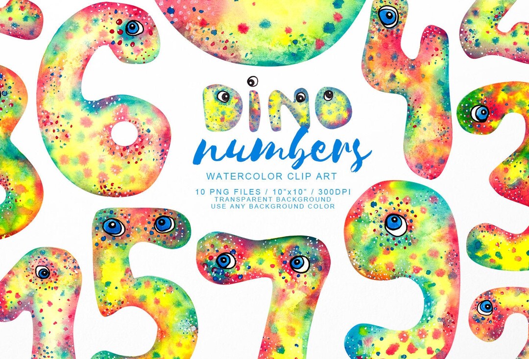 Number Clipart Dinosaur Birthday Party Number Instant - Etsy