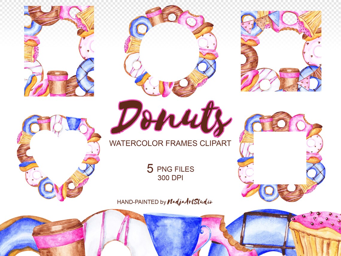 Donut Clipart Instant Download Bakery Clipart Sweets - Etsy