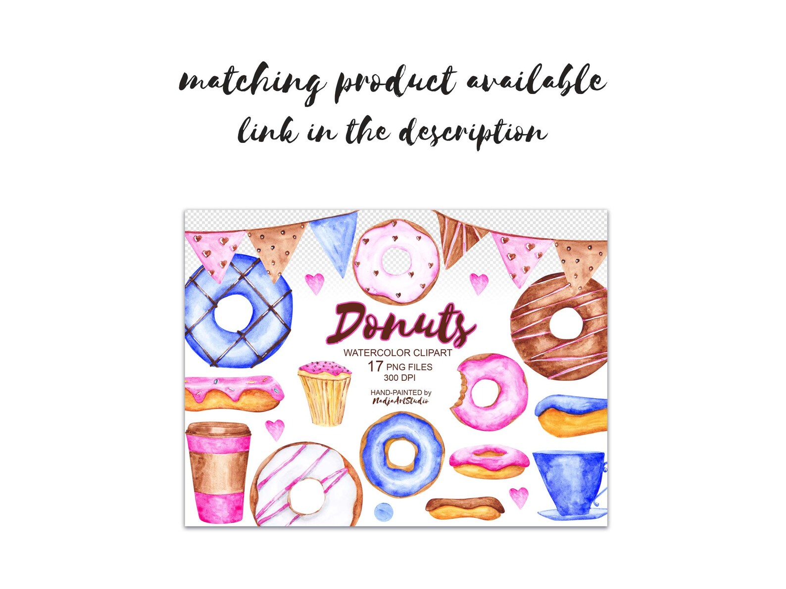 Donut Clipart Instant Download Bakery Clipart Sweets - Etsy