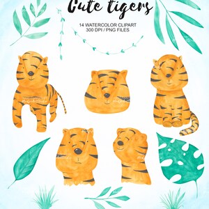 Tiger Png Watercolor Tiger Clipart Instant Download Cute - Etsy