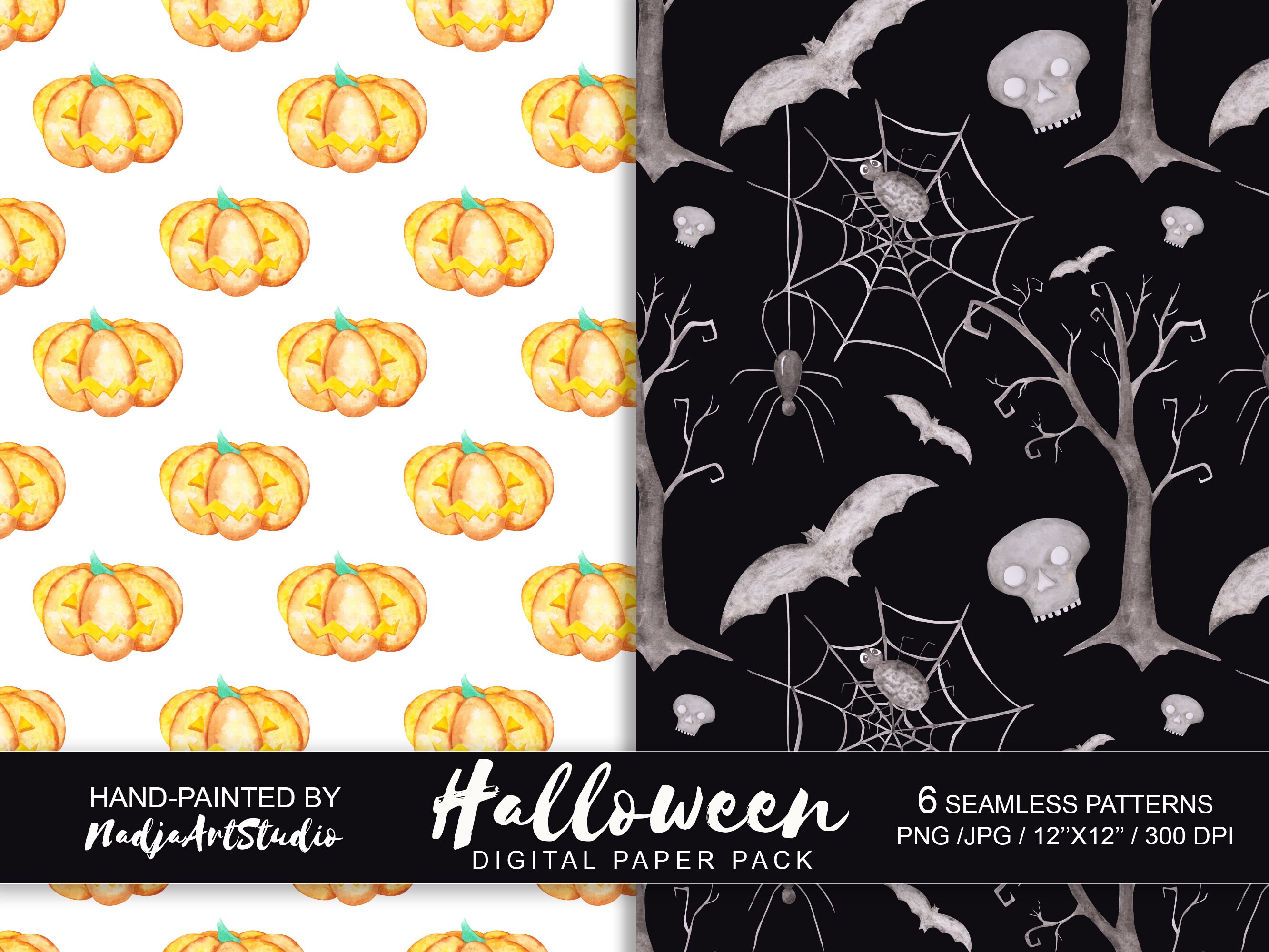 Halloween Digital Paper Pack Pumpkin Digital Paper Witchy - Etsy