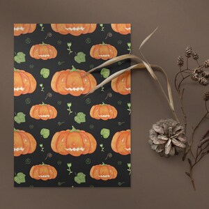 Halloween Digital Paper Pack Watercolor Pumpkin Instant - Etsy