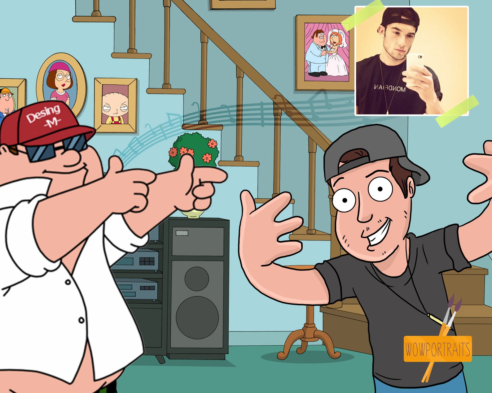 Family Guy Art Custom Portrait Portrait to Order Cartoon - Etsy