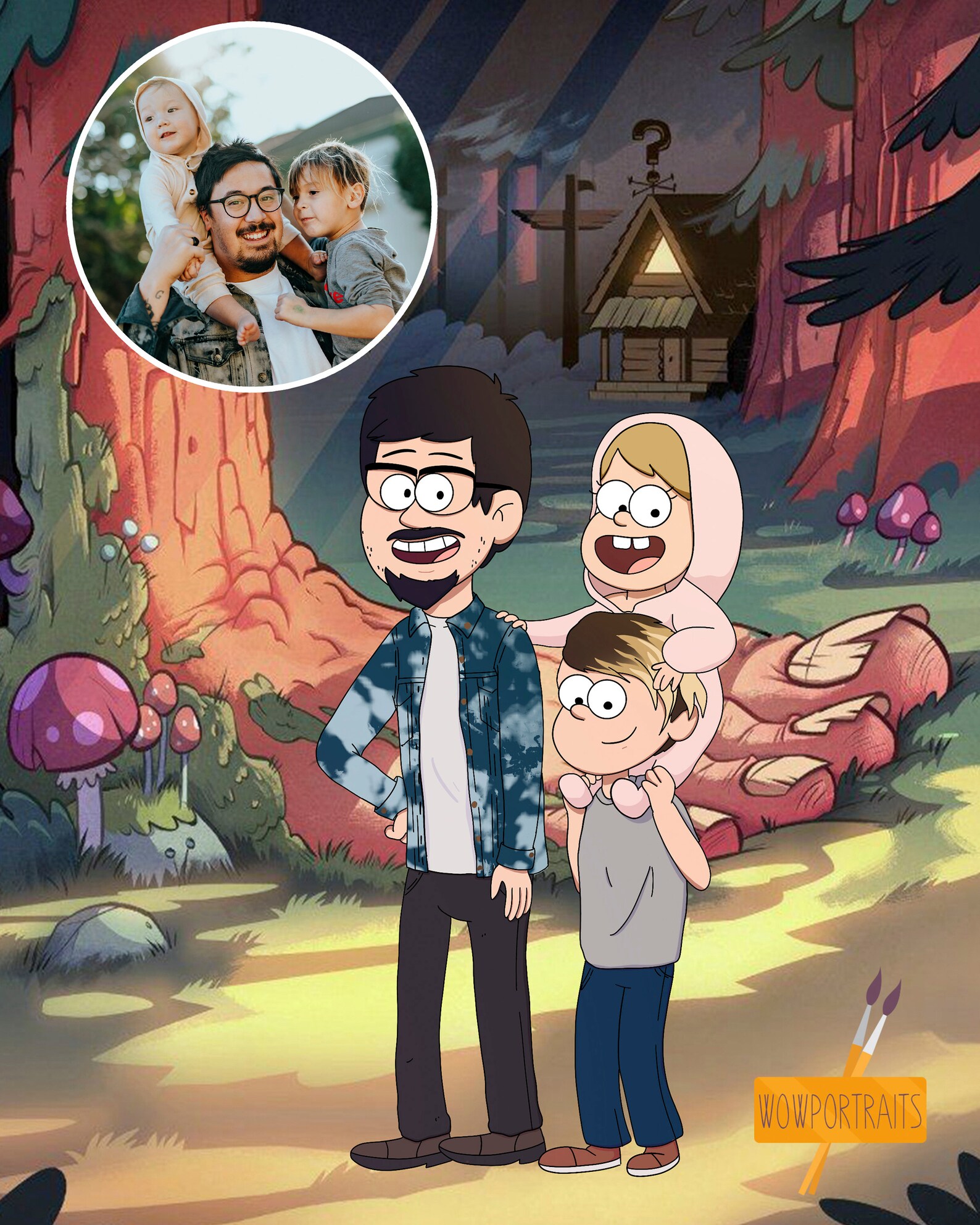 Best Friend Portrait Custom Painted Cartoon Character Custom | Etsy