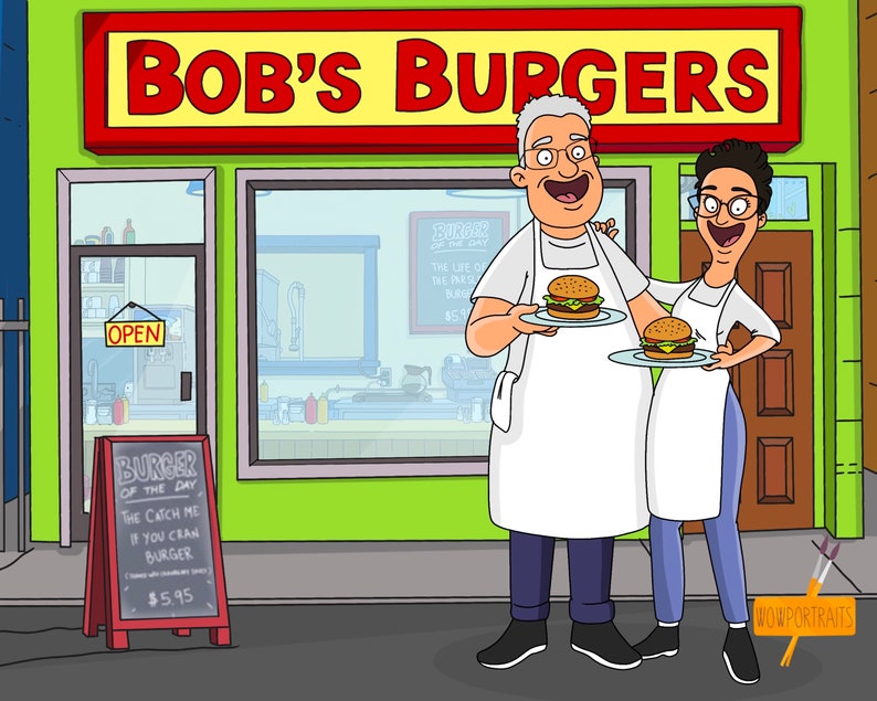 Bob's Burgers Custom Portrait Personalized Bob's | Etsy
