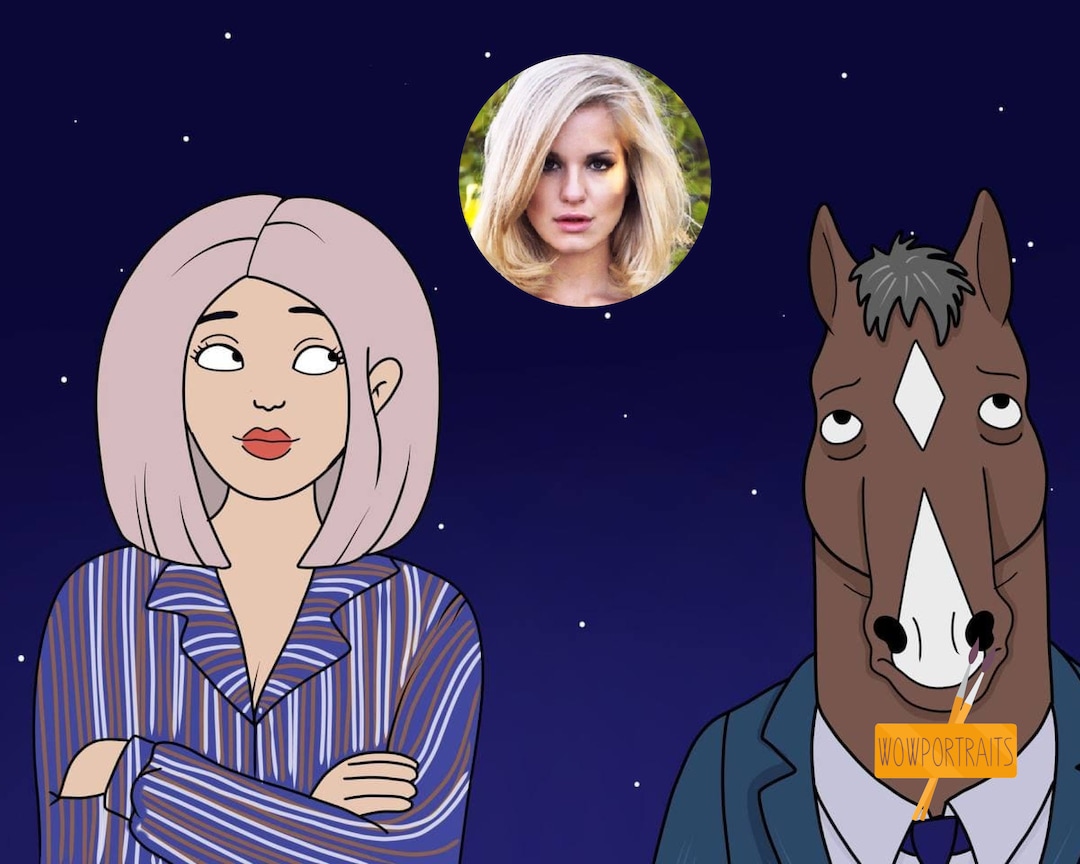 Bojack Horseman Custom Portrait, Cartoonize Bojack Portrait, Cartoon ...