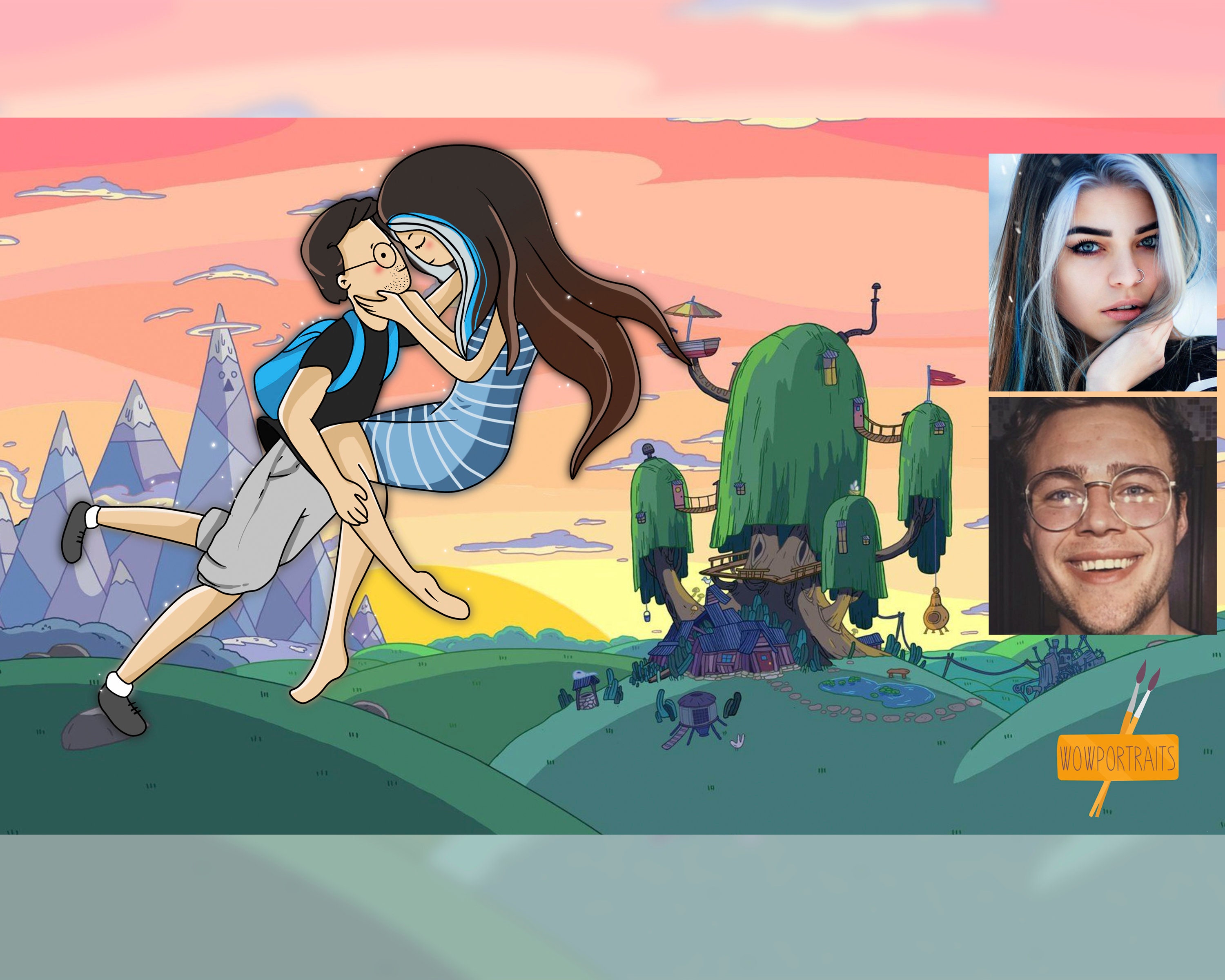 Cartoon Portrait, Adventure Time Digital Portrait, Digital Cartoon Art ...