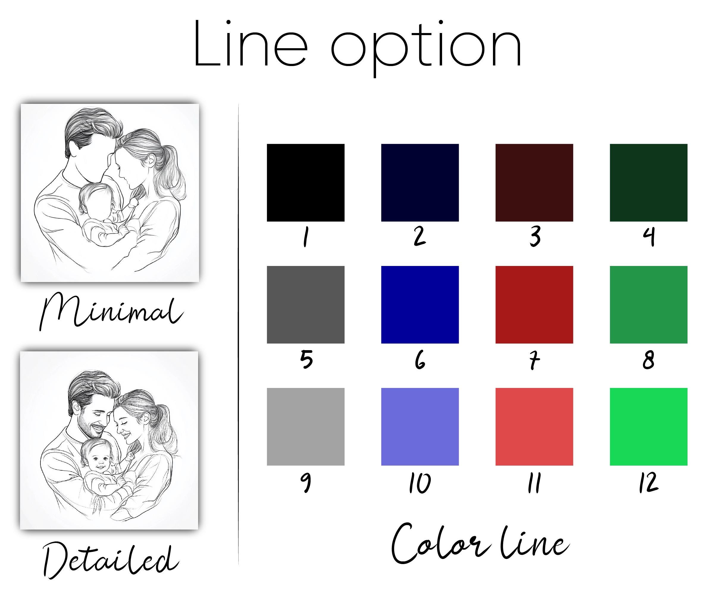 Personalized Line Illustration Portrait, Couple Line Portrait, Custom ...