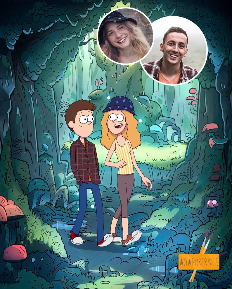 Best Friend Portrait, Custom Painted Cartoon Character, Custom Drawn ...