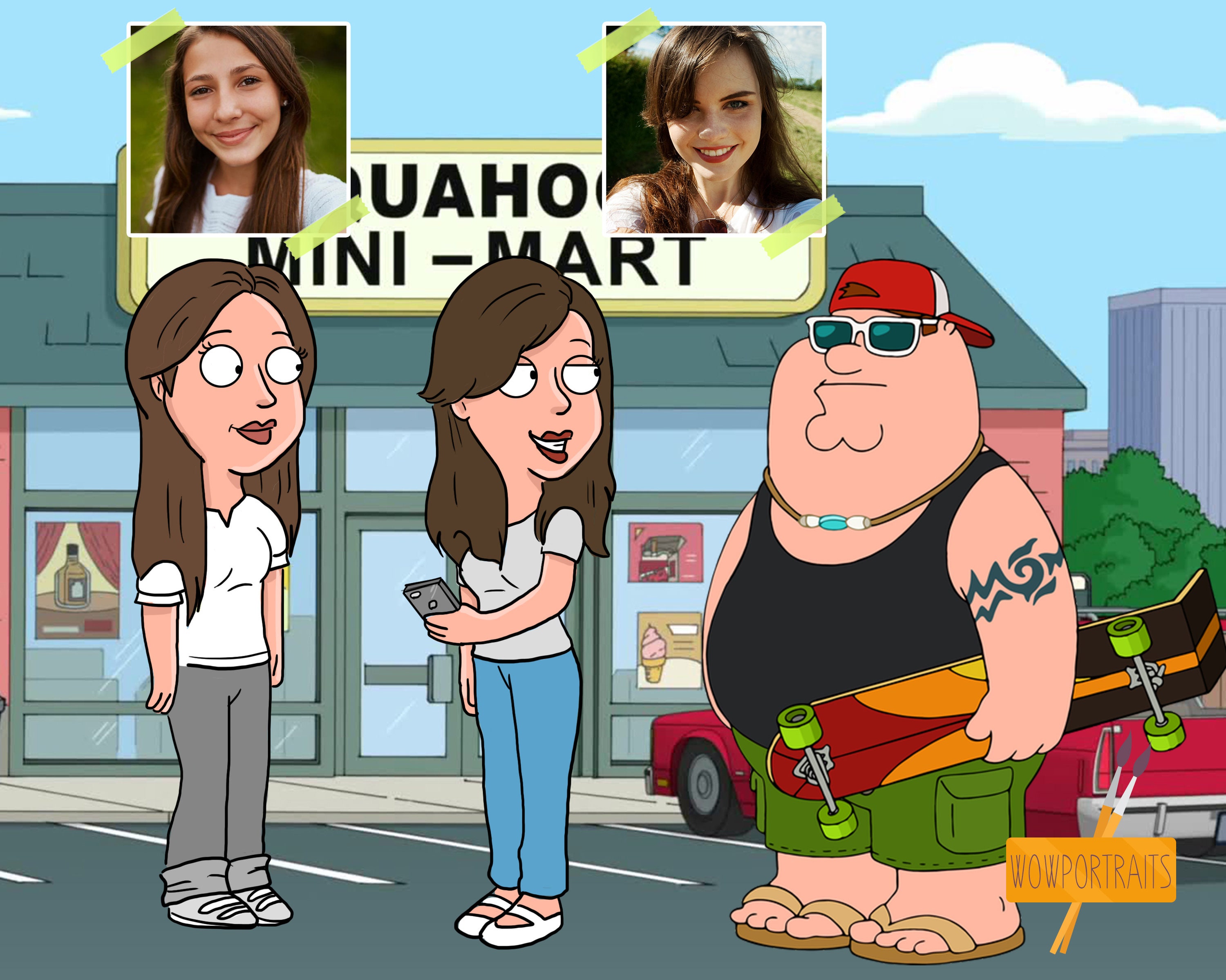 Family Guy Art Custom Portrait Portrait to Order Cartoon | Etsy