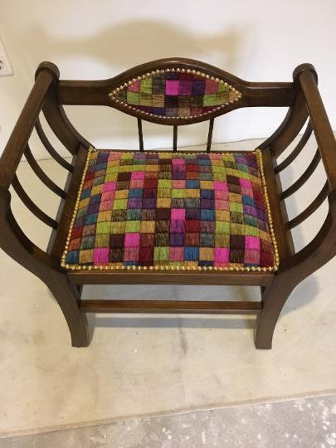 Armchair made of an authentic Turkish fabric and solid wood. | Etsy