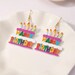 Happy Birthday Cake Candles Acrylic Novelty Earring Teacher ...