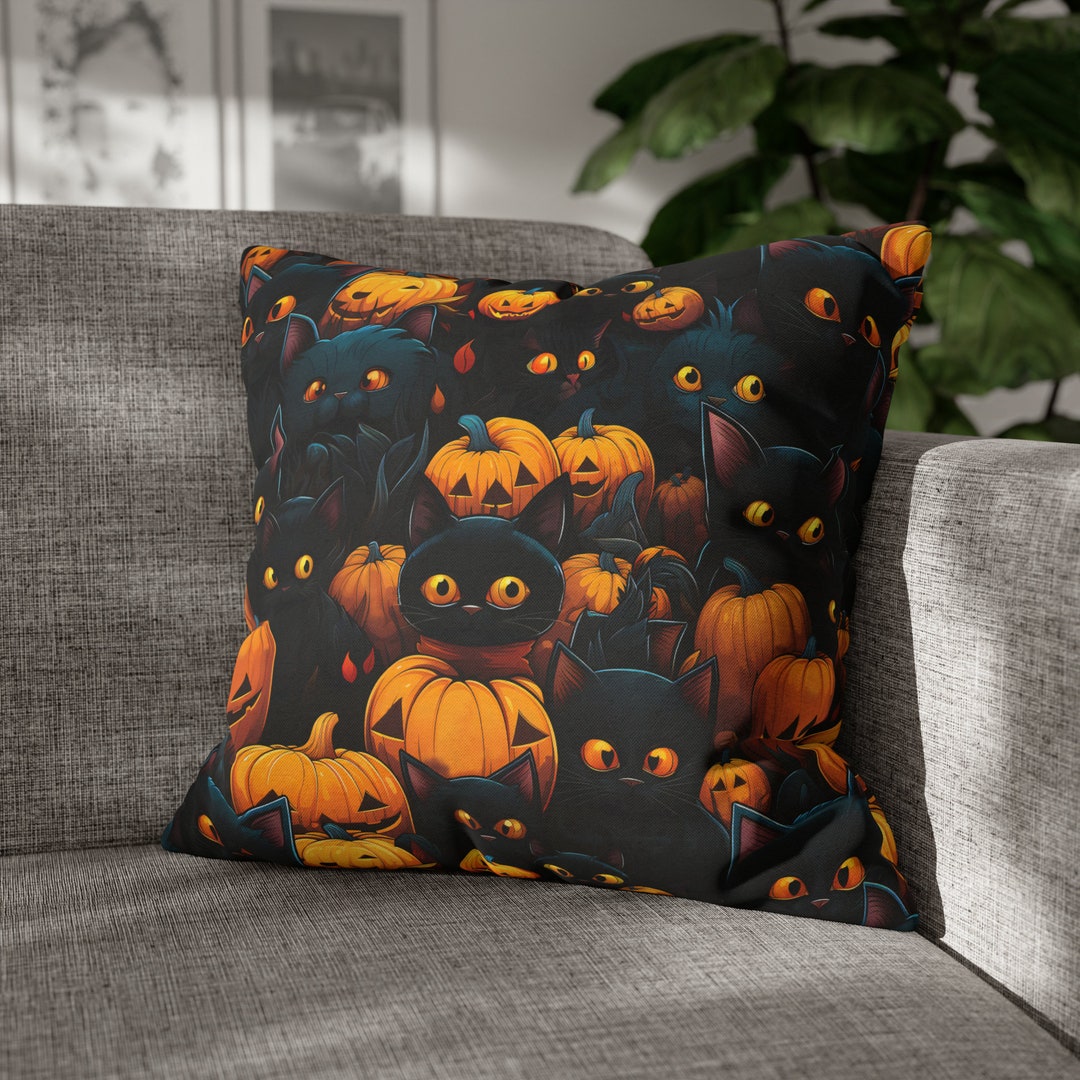 Black Cats & Pumpkins Jack O Lanterns Binx Halloween - Etsy