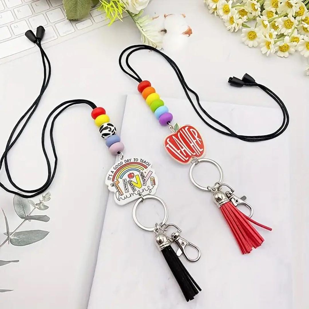 Stylish Teacher Lanyard Cute Classroom Accessories for ID Badges Keys ...