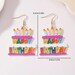 Happy Birthday Cake Candles Acrylic Novelty Earring Teacher ...