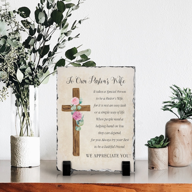 Pastor's Wife Appreciation Slate Plaque, to Our Pastor's Wife Gift ...