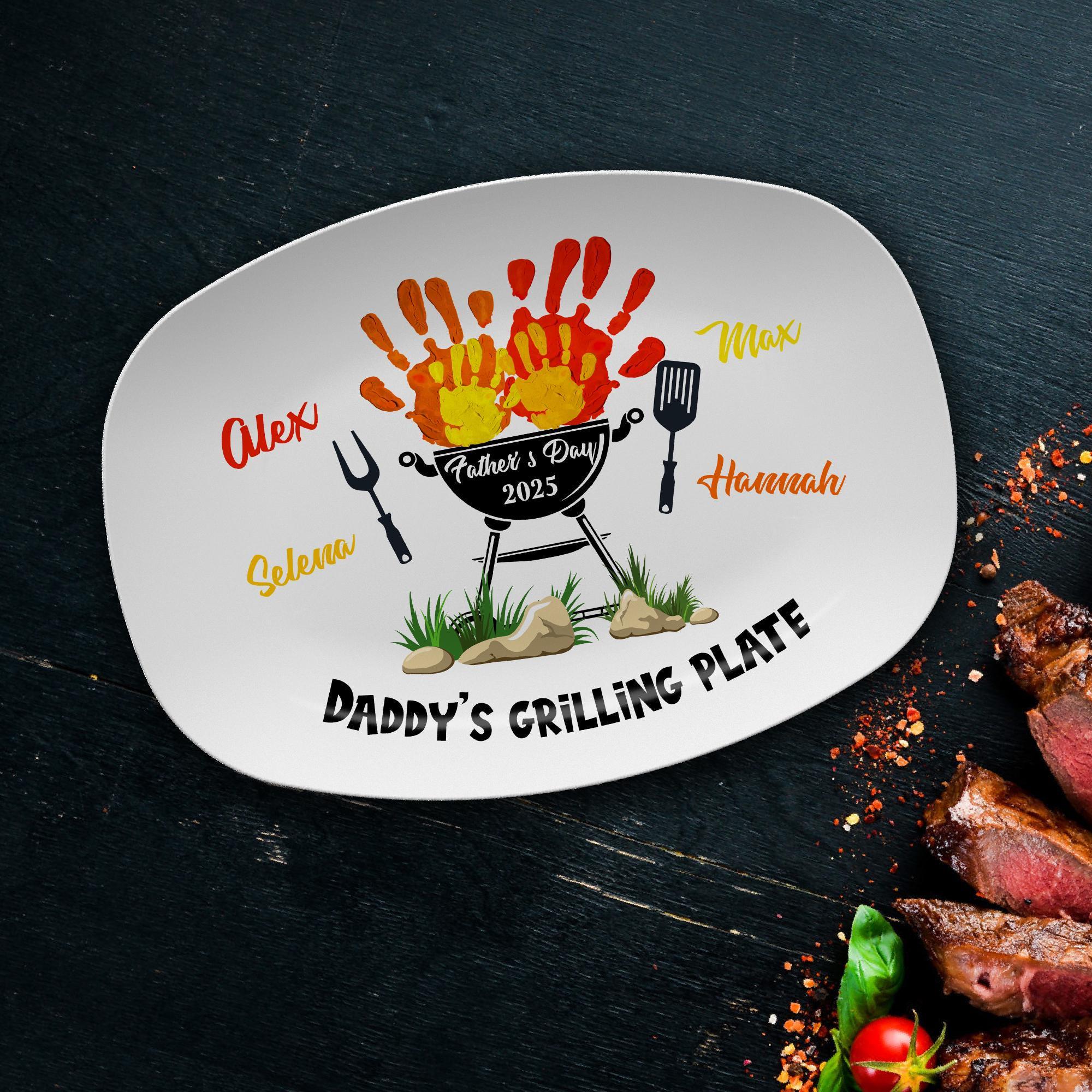 Personalized Grill Platter Father's Day Gift, Custom Handprints ...