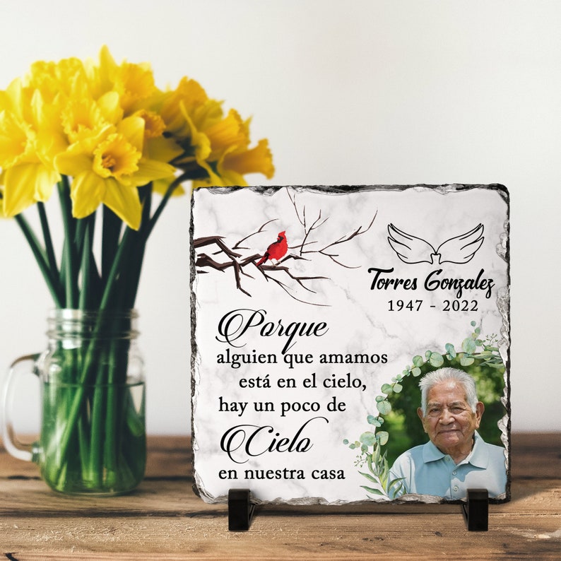 Memorial Gift in Spanish Slate Plaque Sympathy Gifts in - Etsy