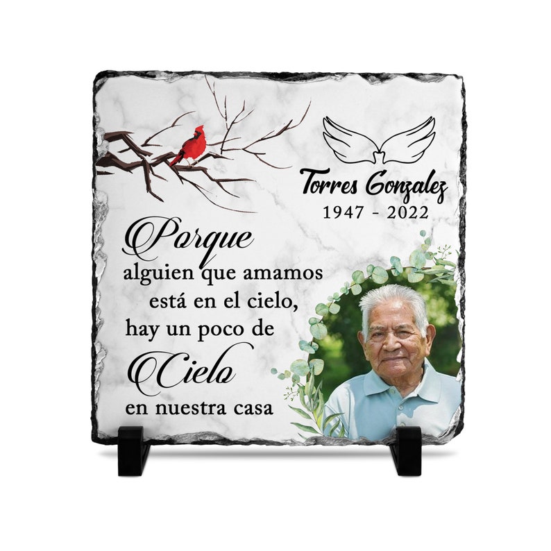 Memorial Gift in Spanish Slate Plaque Sympathy Gifts in - Etsy