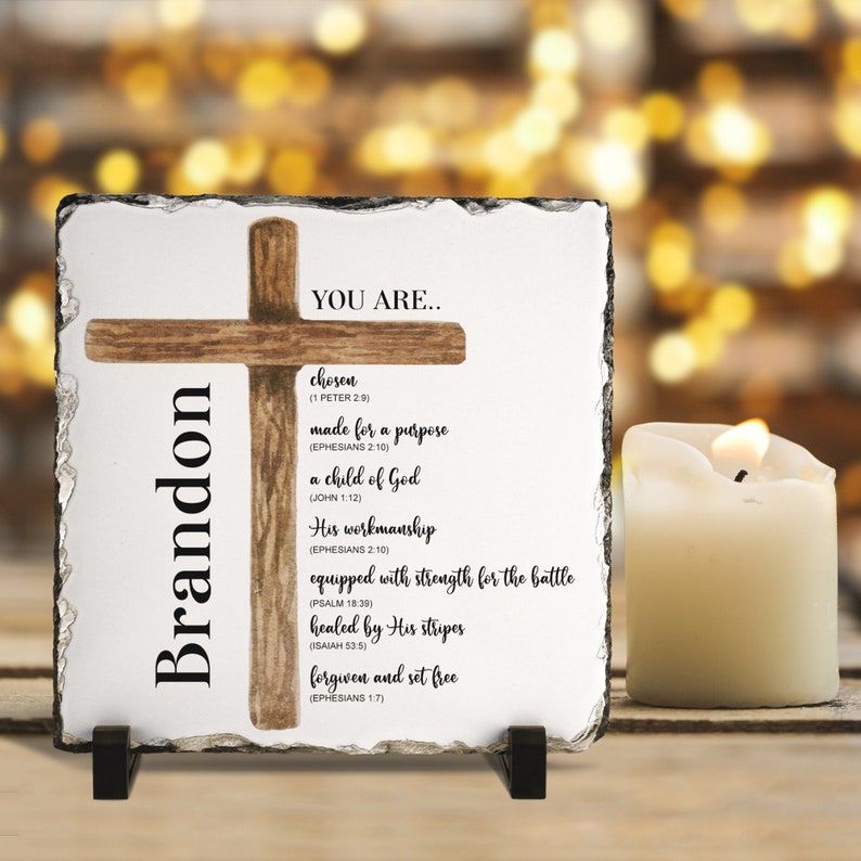 Personalized Christian Gifts Bible Verse Slate Plaque - Etsy