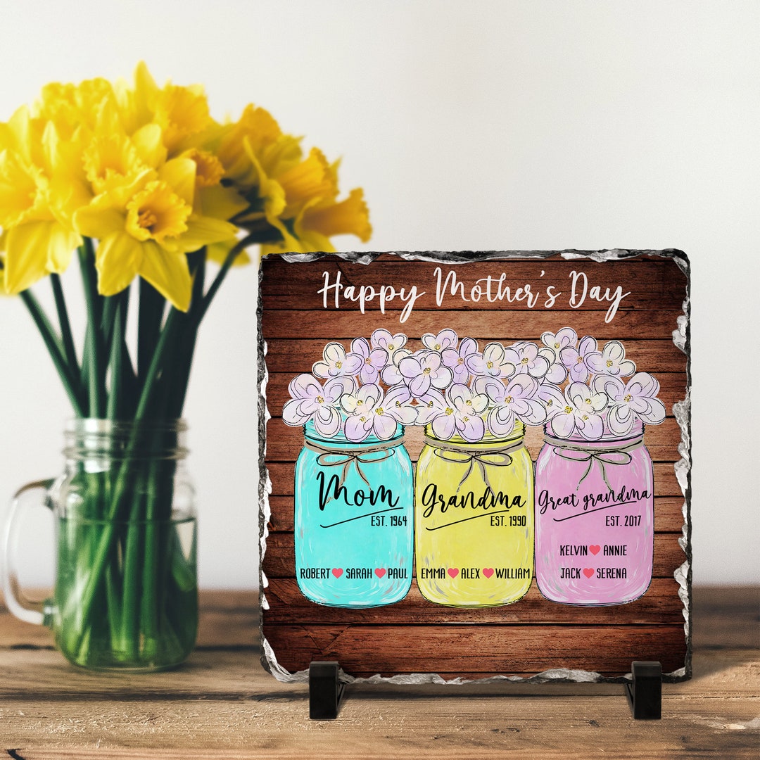 Custom Mother's Day Slate Plaque, Personalized Gift for Mom, Custom ...