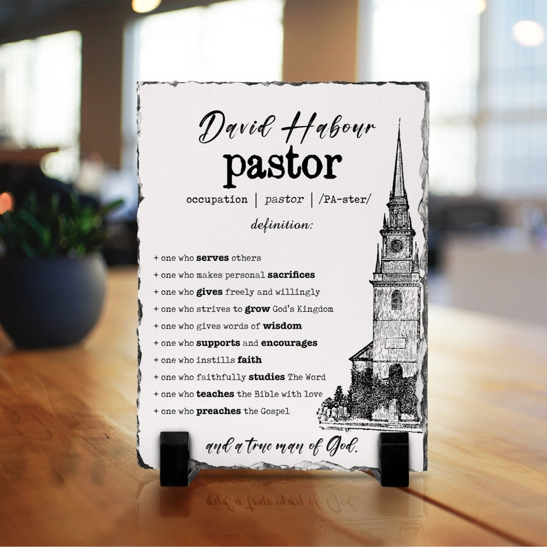 Pastor Appreciation Slate Plaque, Pastor Definition Gift, Minister Gift ...